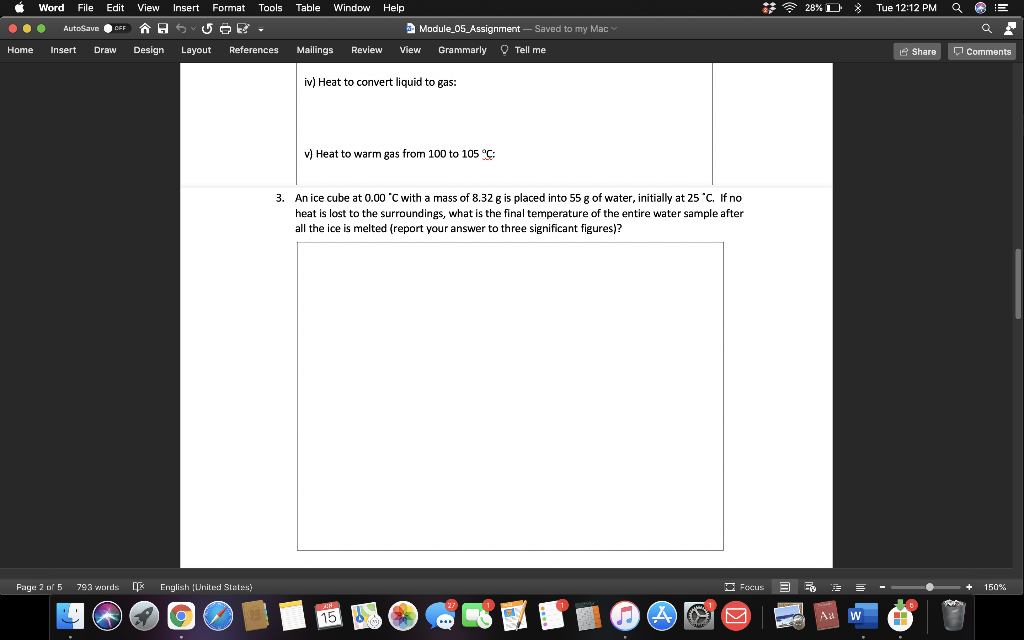 Solved Word File Edit View Insert Format Tools Table Window | Chegg.com