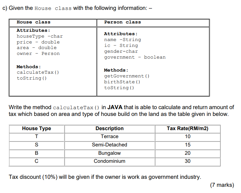 Solved a) The following code is written in JAVA: public | Chegg.com
