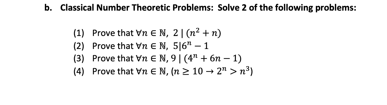 Solved Classical Number Theoretic Problems: Solve 2 of the | Chegg.com