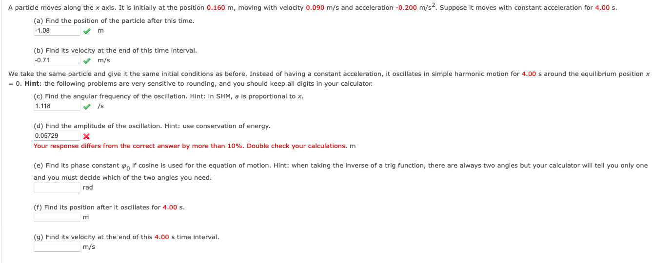 Solved (a) Find the position of the particle after this | Chegg.com