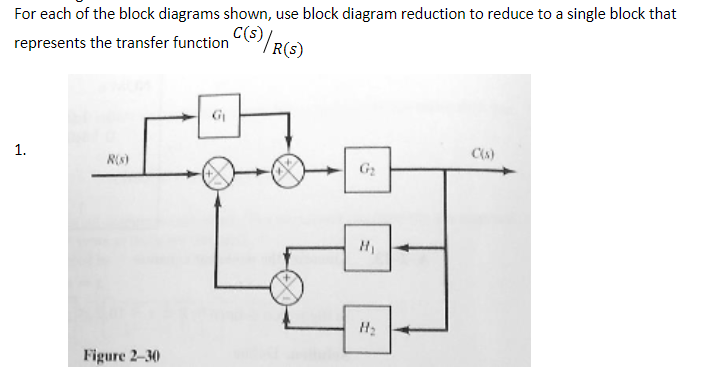 Solved For each of the block diagrams shown, use block | Chegg.com