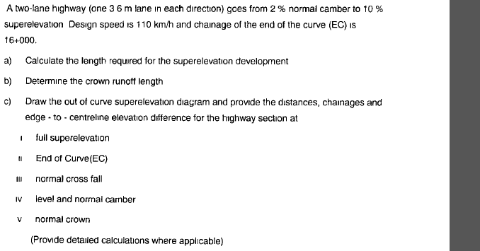 A two-lane highway (one 3 6 m lane in each direction) | Chegg.com