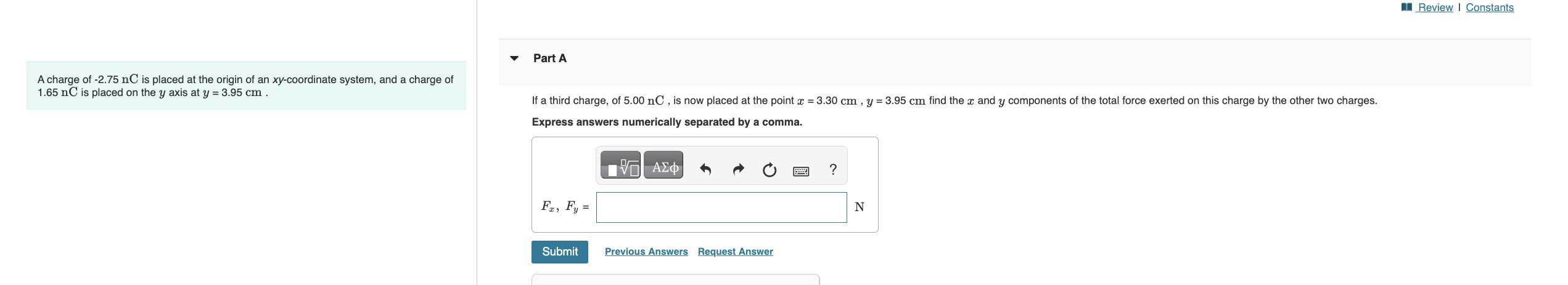 Solved A charge of -2.75nC ﻿is placed at the origin of an | Chegg.com