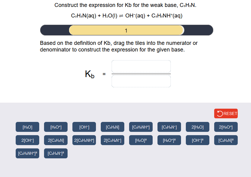 Solved Construct the expression for Kb for the weak base, | Chegg.com