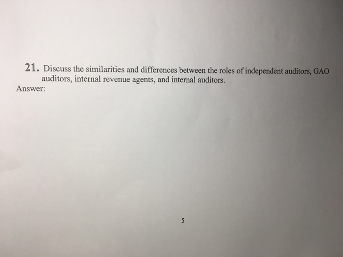 Solved 21. Discuss the similarities and differences between | Chegg.com