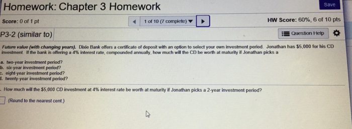 Solved Homework: Chapter 3 Homework Save HW Score: 60%, 6 of | Chegg.com