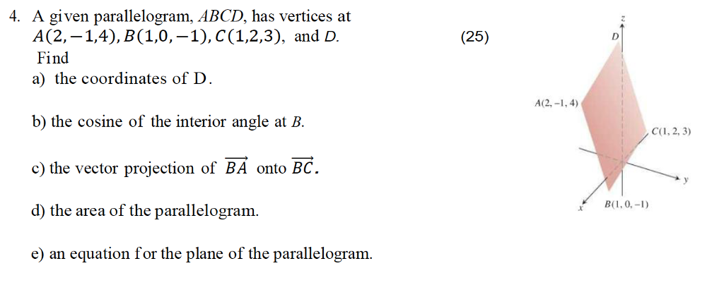 Solved 4. A given parallelogram, ABCD, has vertices at | Chegg.com