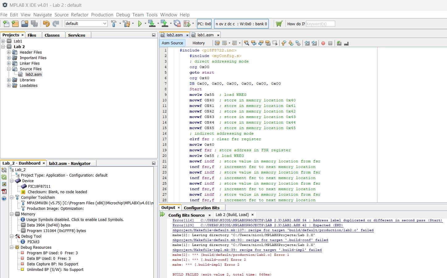 Solved Lab1 Lab 2 Header Files Important Files Linker Files | Chegg.com