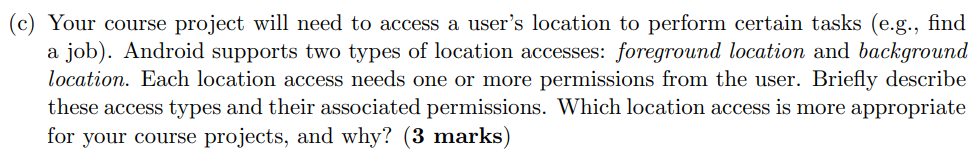 Solved Q1 (9 Marks): Read the Android Developer Guides | Chegg.com