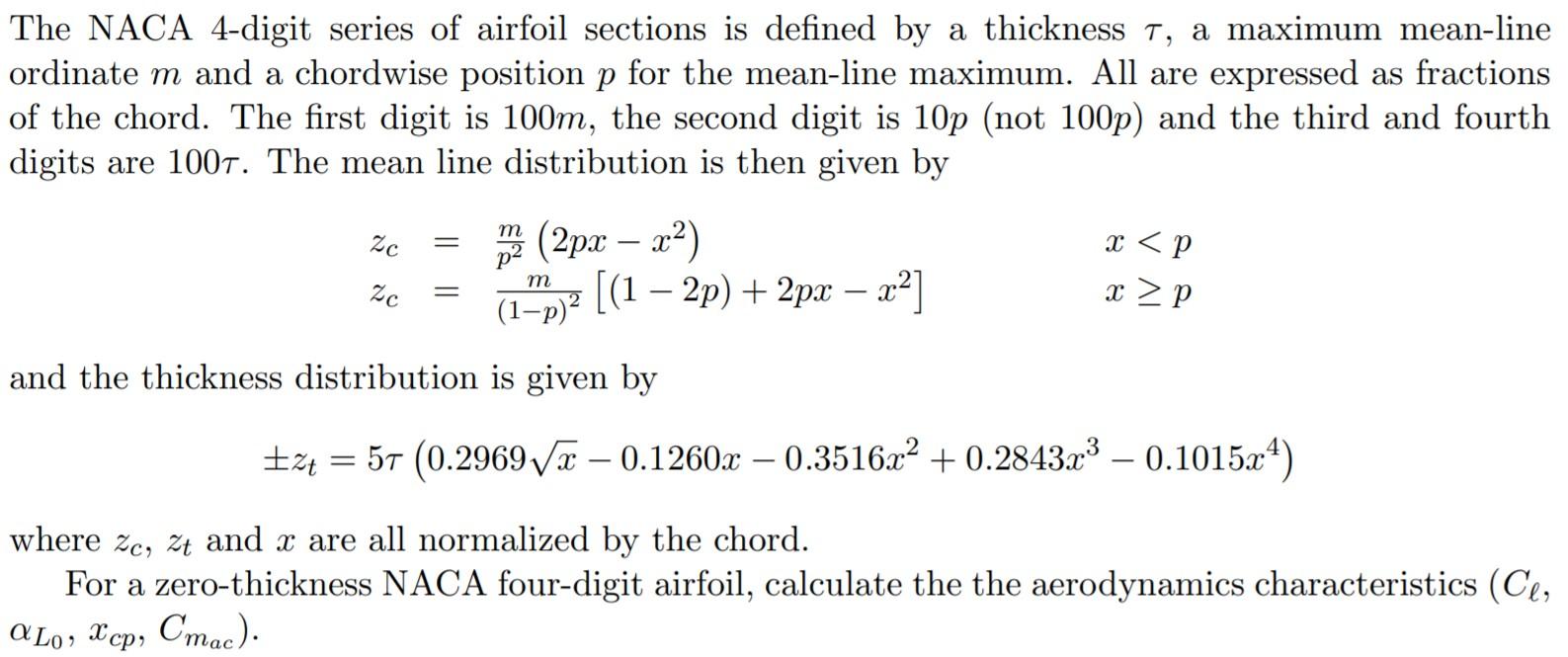 The NACA 4-digit series of airfoil sections is | Chegg.com