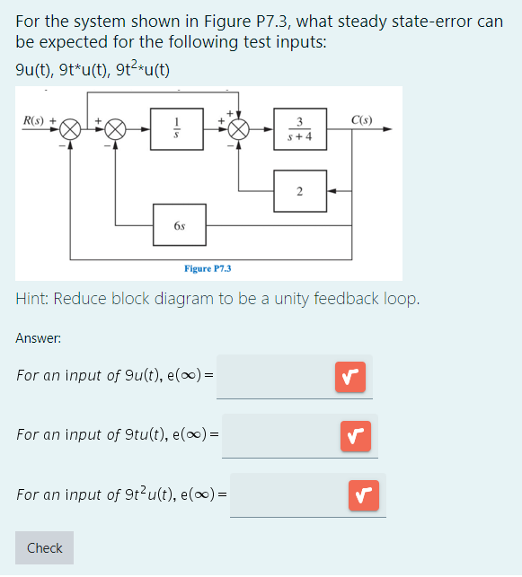 Solved For the system shown in Figure P7.3, what steady | Chegg.com