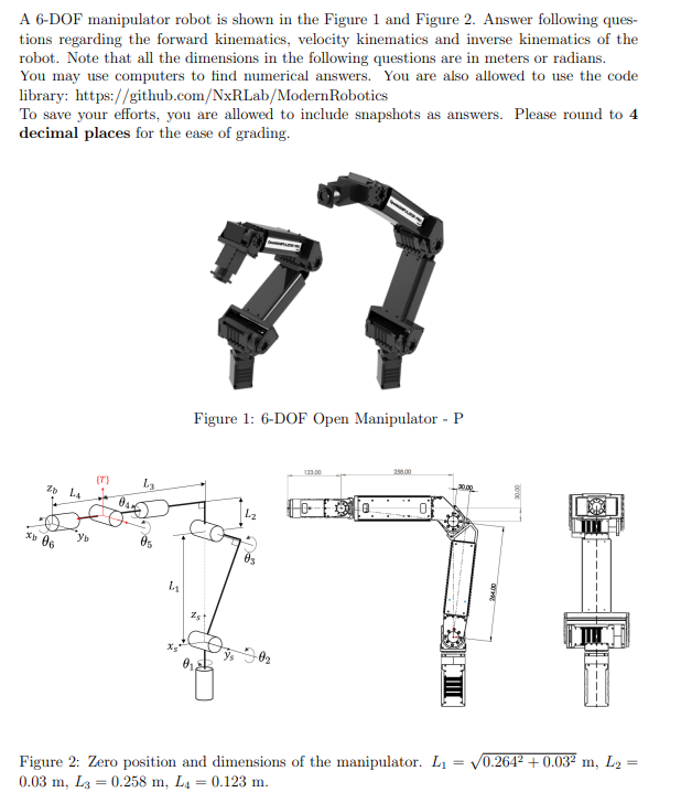 A 6-DOF manipulator robot is shown in the Figure 1 | Chegg.com