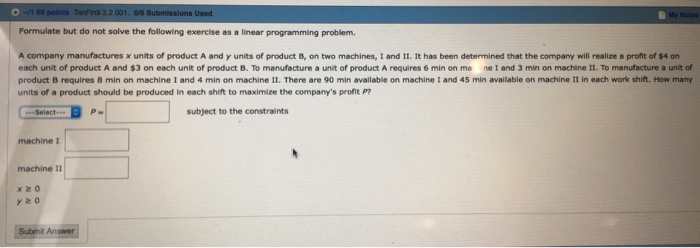 Solved Formulate But Do Not Solve The Following Exercise As