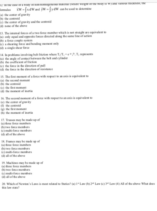 Solved In the case a body of non-homogeneous material | Chegg.com