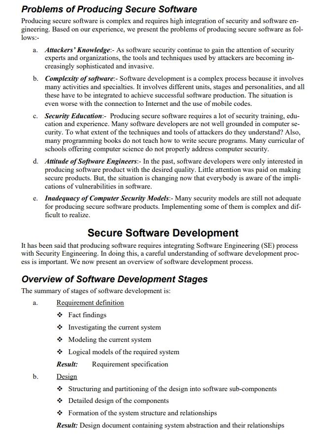 Solved Abstract Software security breaches are now very | Chegg.com