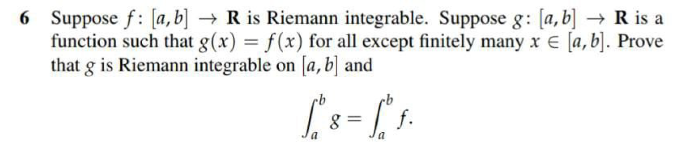 Solved 6 Suppose f: [a, b] → R is Riemann integrable. | Chegg.com