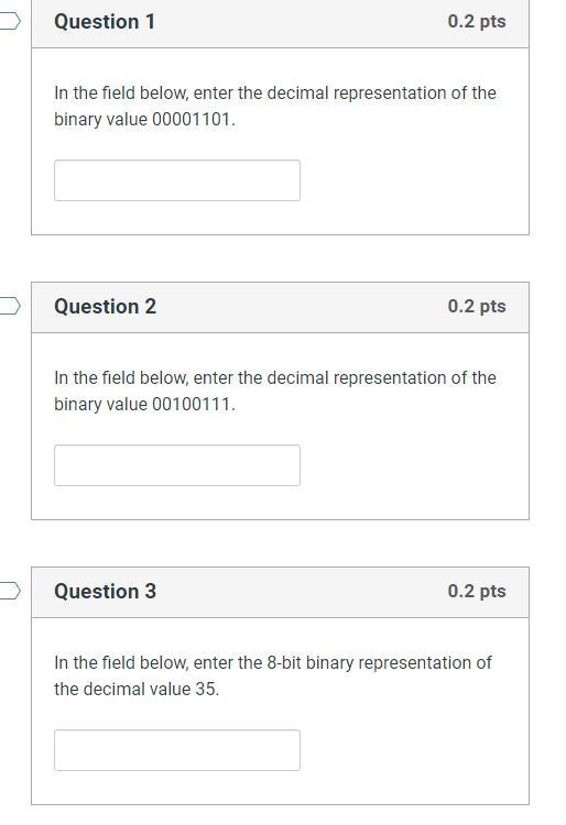 Solved In the field below, enter the decimal representation | Chegg.com