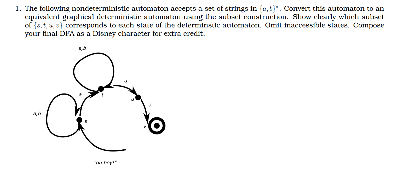Solved 1. The following nondeterministic automaton accepts a | Chegg.com