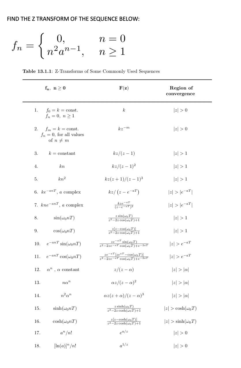 Solved Find The Z Transform Of The Sequence Shown Below 