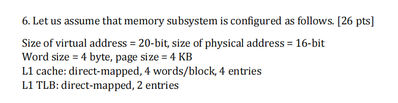 Solved 6. Let us assume that memory subsystem is configured | Chegg.com