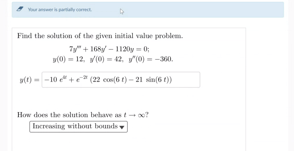 Solved Find the solution of the given initial value | Chegg.com