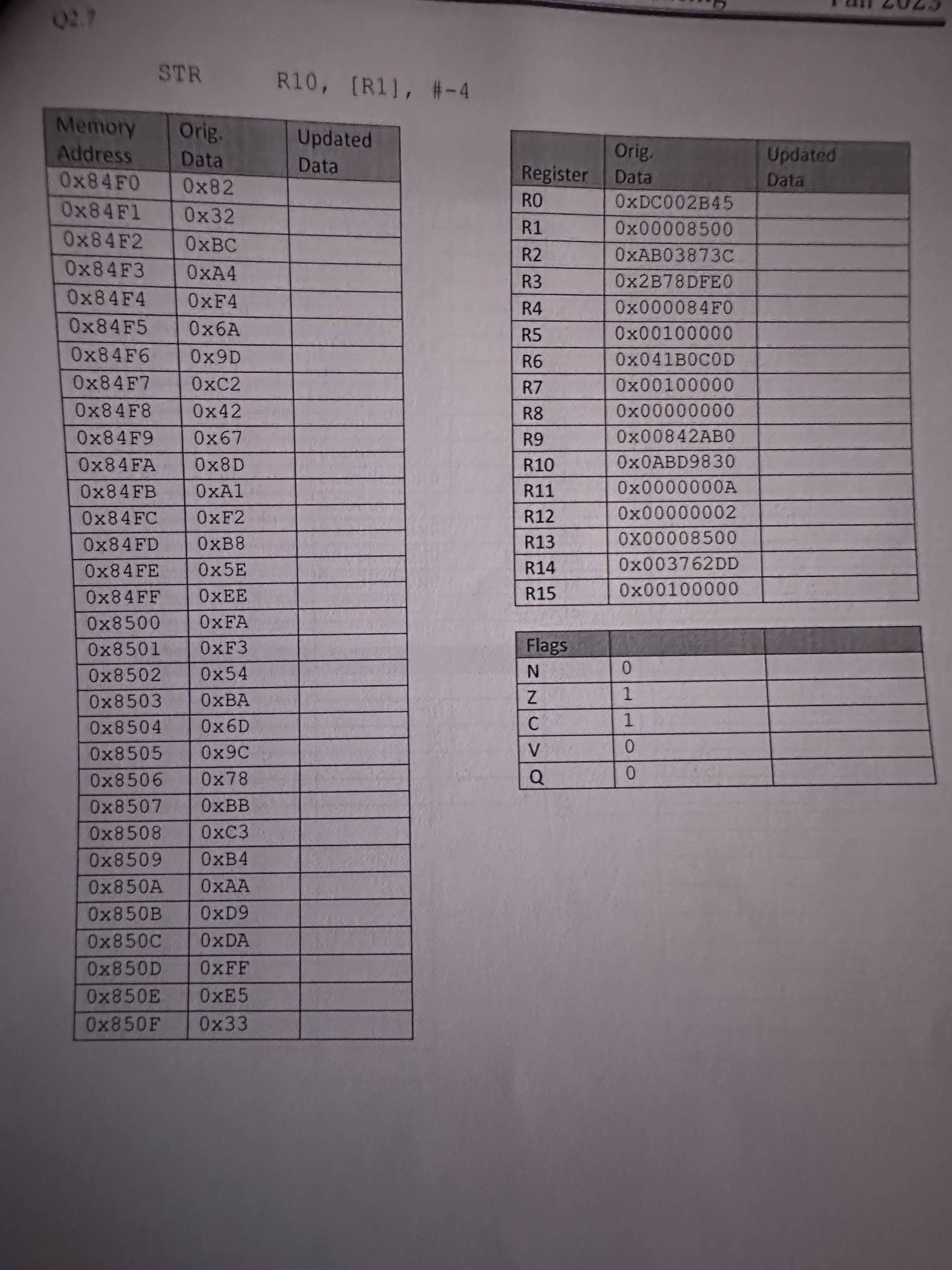 Solved ARM instruction sheetsSolve for the correct CPU | Chegg.com