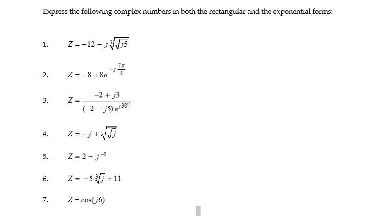Solved Express the following complex numbers in both the | Chegg.com