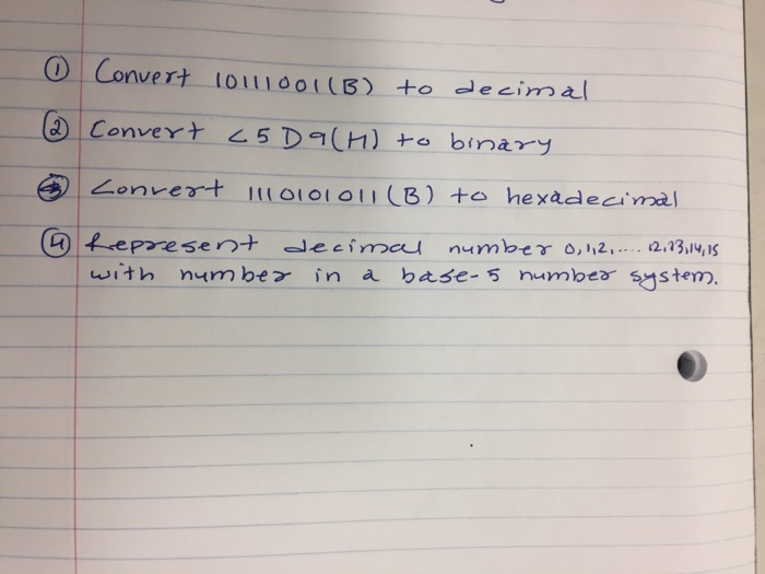 Solved Convert 10111001 (B) to decimal Convert