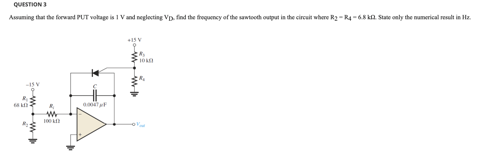 Solved Assuming that the forward PUT voltage is 1 V and | Chegg.com