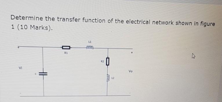 Solved Determine the transfer function of the electrical | Chegg.com