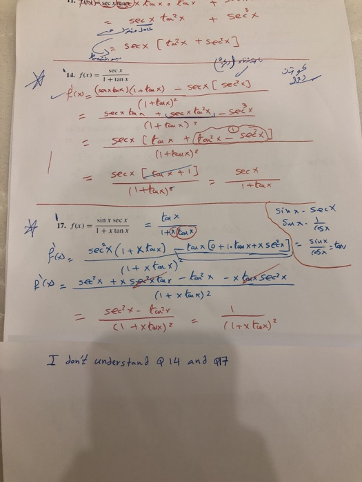 Solved - see tax 14. f(x)= 1 + tanx 17. frisin.x secr 1 + x | Chegg.com