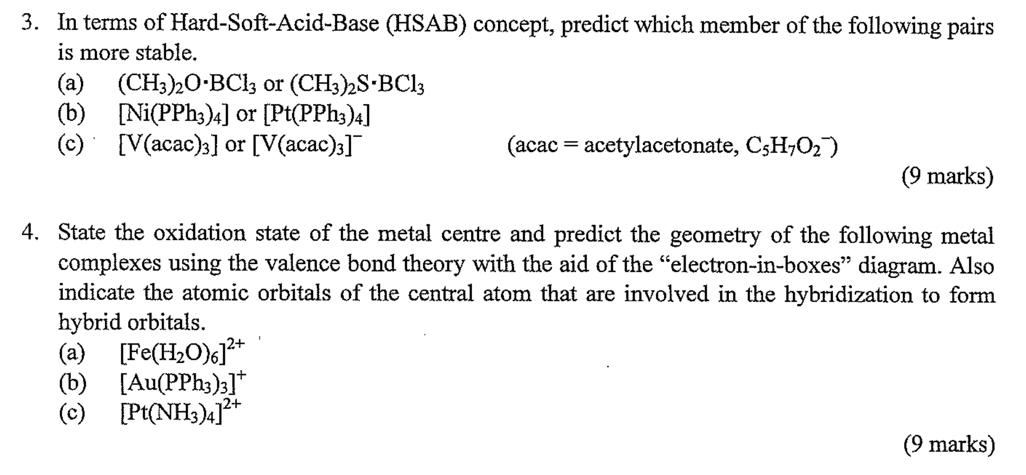 Solved 3. In terms of Hard-Soft-Acid-Base (HSAB) concept, | Chegg.com