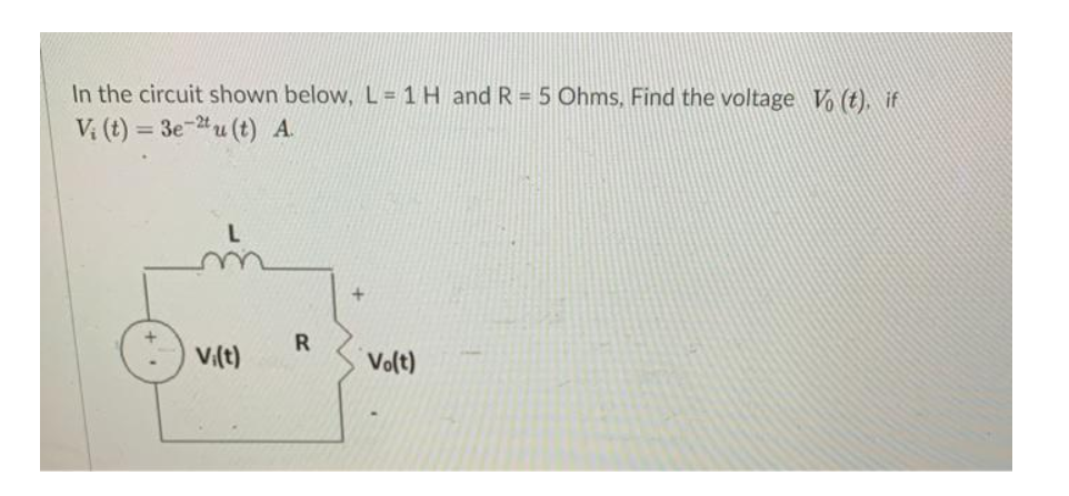 Solved In the circuit shown below, L = 1 H and R = 5 Ohms, | Chegg.com