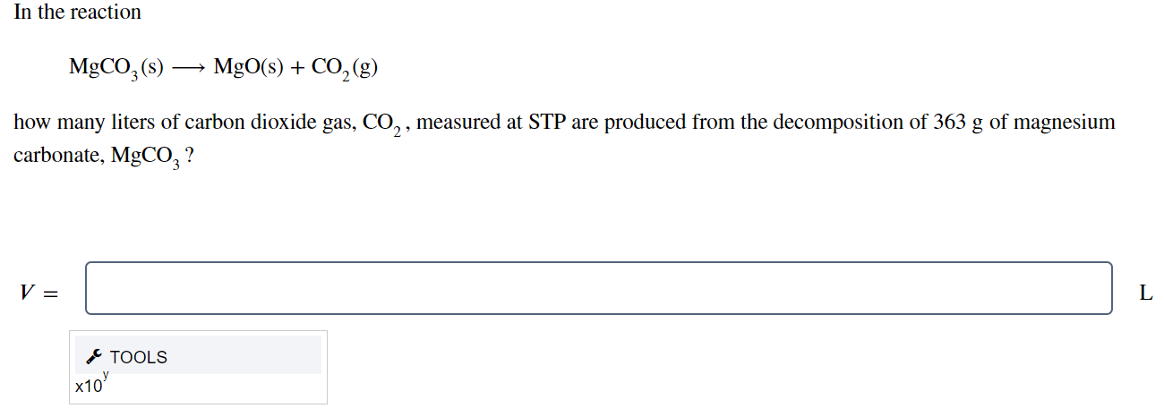 Solved In the reaction MgCO3(s) —— MgO(s) + CO2(g) ܕ how | Chegg.com