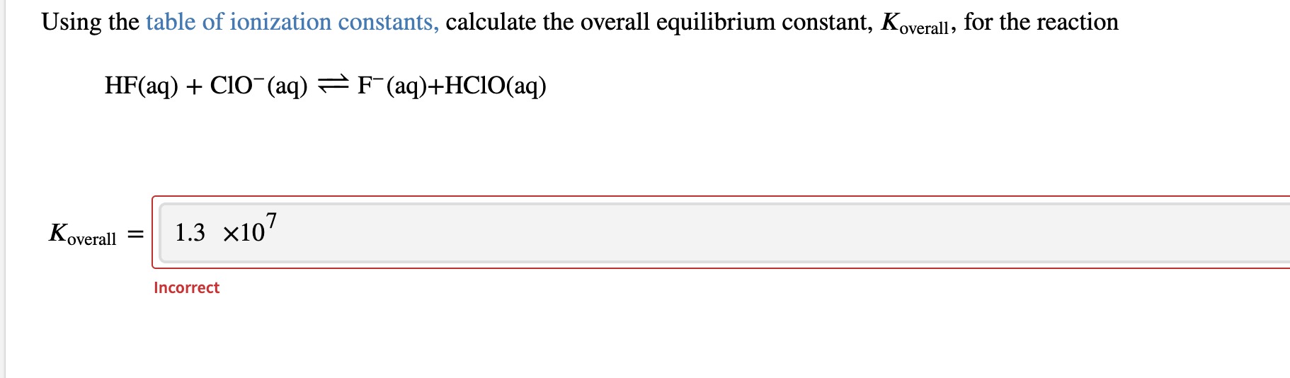 Solved Using the table of ionization constants, calculate | Chegg.com