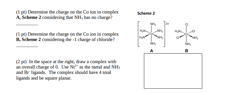 Solved (1 pt) Determine the charge on the Co ion in complex | Chegg.com