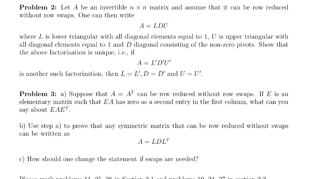 Solved Problem 2: Let A be an invertible n x n matrix and | Chegg.com
