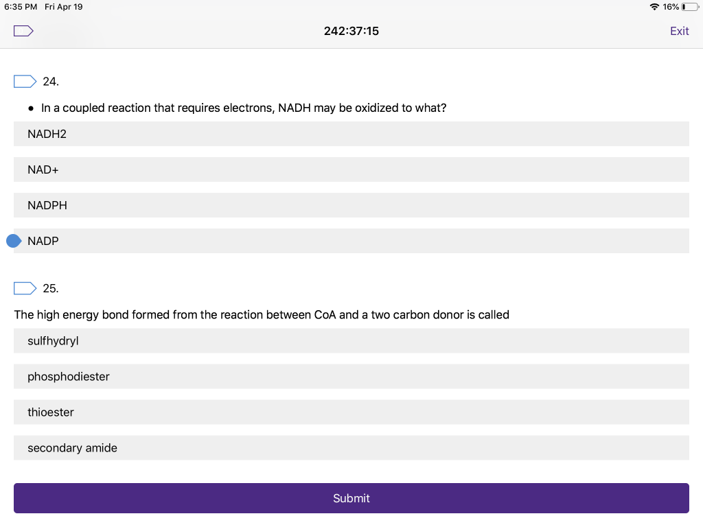 Solved 6:35 PM Fri Apr 19 16% 242:37:15 Exit 24. In a | Chegg.com