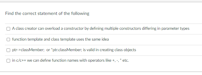 Solved Find the correct statement of the following A class | Chegg.com