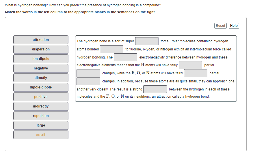 Solved What is hydrogen bonding? How can you predict the | Chegg.com