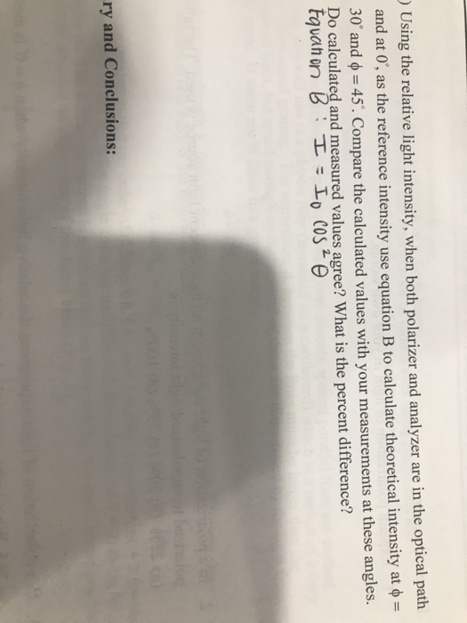Solved Using the relative light intensity, when both | Chegg.com