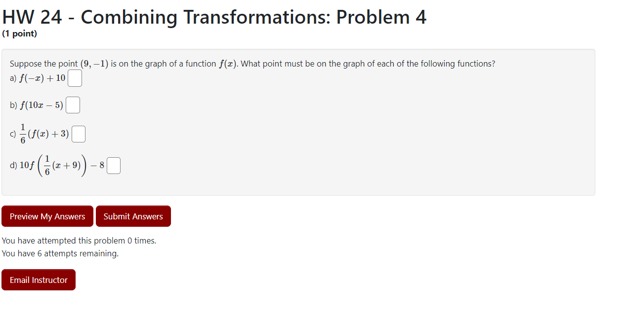 Solved HW 24 - Combining Transformations: Problem 4 (1 | Chegg.com