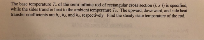 Solved The base temperature To of the semi-infinite rod of | Chegg.com