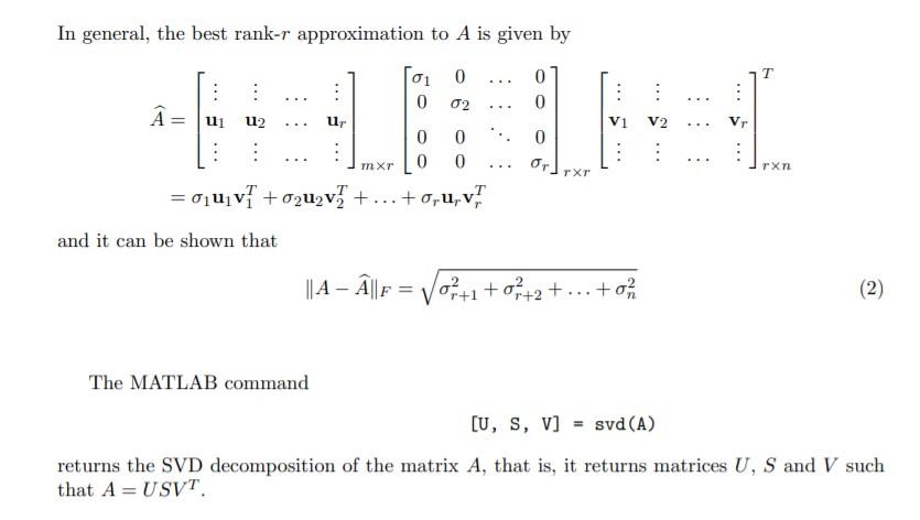 Solved Image Compression Exercises Instructions: The | Chegg.com