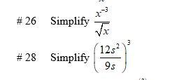 Solved #26 Simplify To 3 3 1252 #28 Simplify 95 | Chegg.com