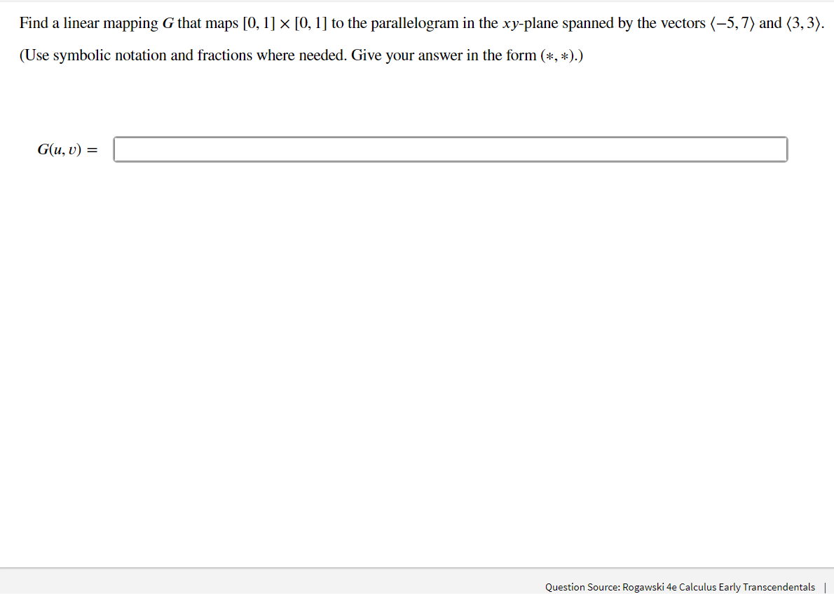 Solved Find a linear mapping G ﻿that maps [0,1]×[0,1] ﻿to | Chegg.com