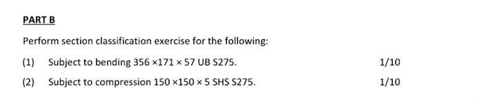 Solved PART B Perform section classification exercise for | Chegg.com