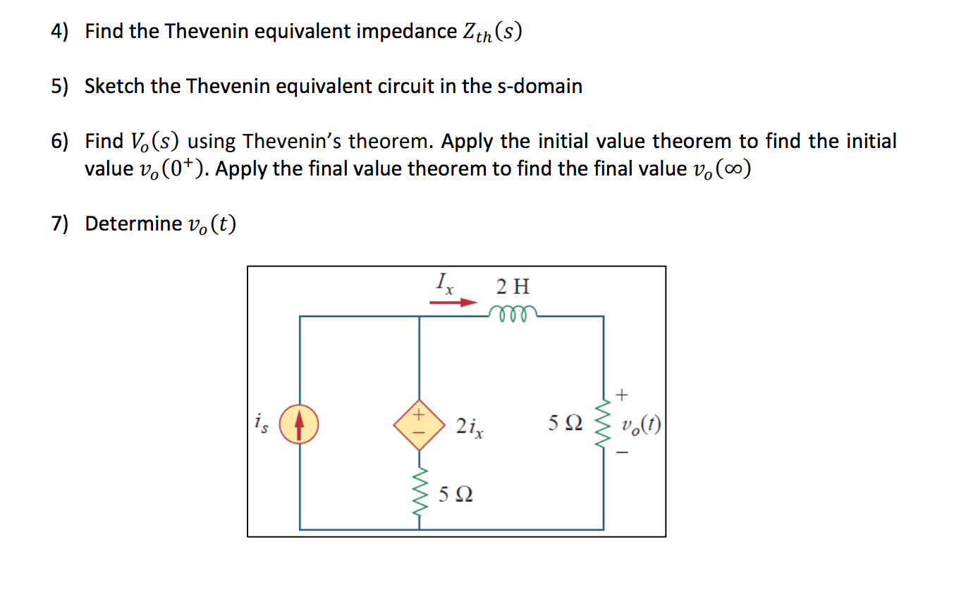 Solved 4) Find the Thevenin equivalent impedance Zth(s) 5) | Chegg.com