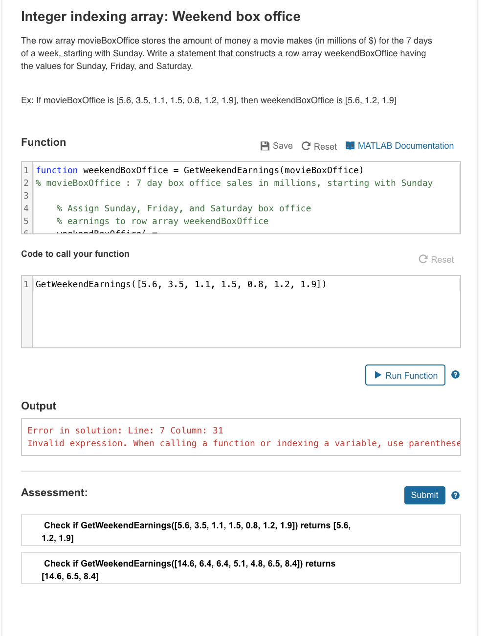 Integer indexing array: Reverse subsets Construct an | Chegg.com