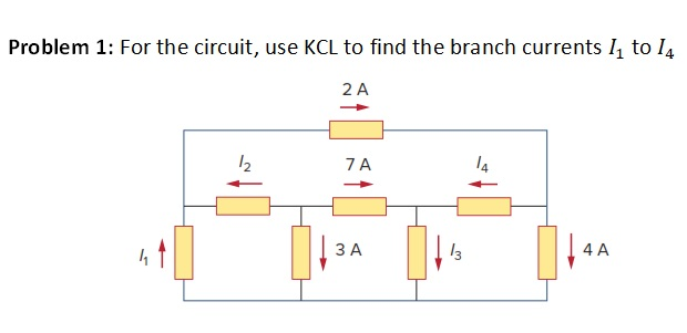 Solved Problem 1: For the circuit, use KCL to find the | Chegg.com